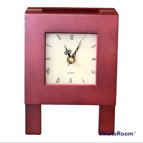 Accents | Vintage Wood Folding Easel Style Desk Clock With Picture ...